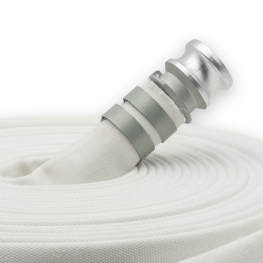 4" Double Jacket Water Pump Hose Camlock Fittings White