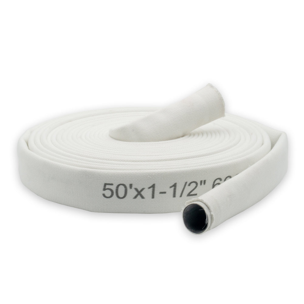 4" Double Jacket Water Pump Hose Uncoupled White