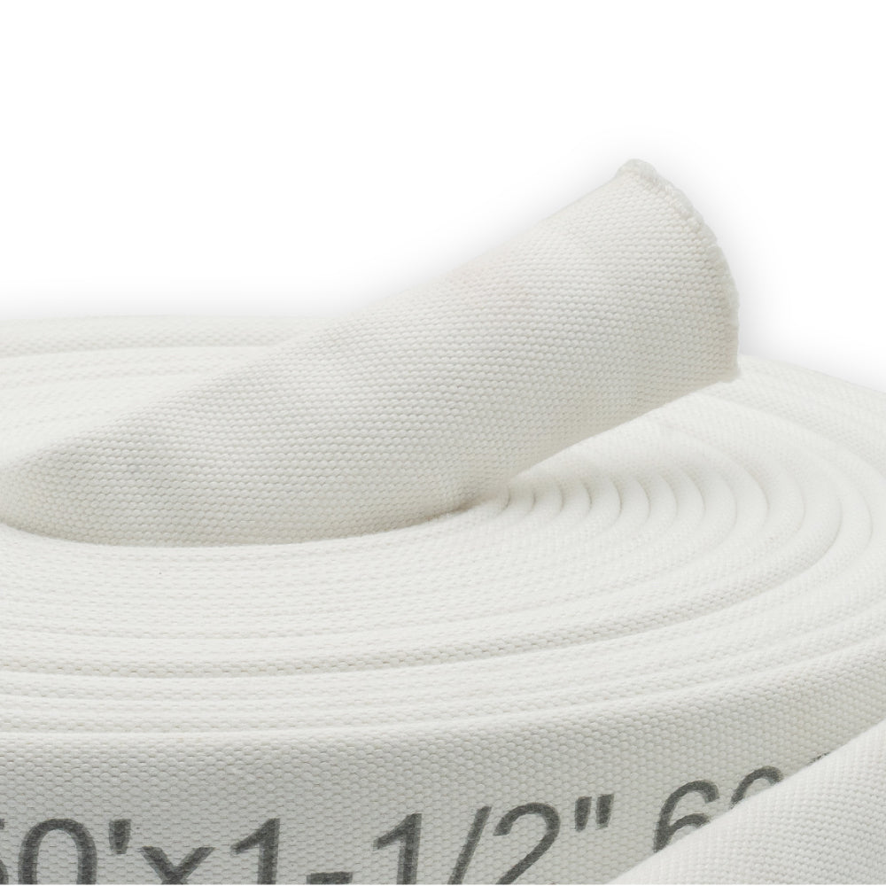 4" Double Jacket Water Pump Hose Uncoupled White