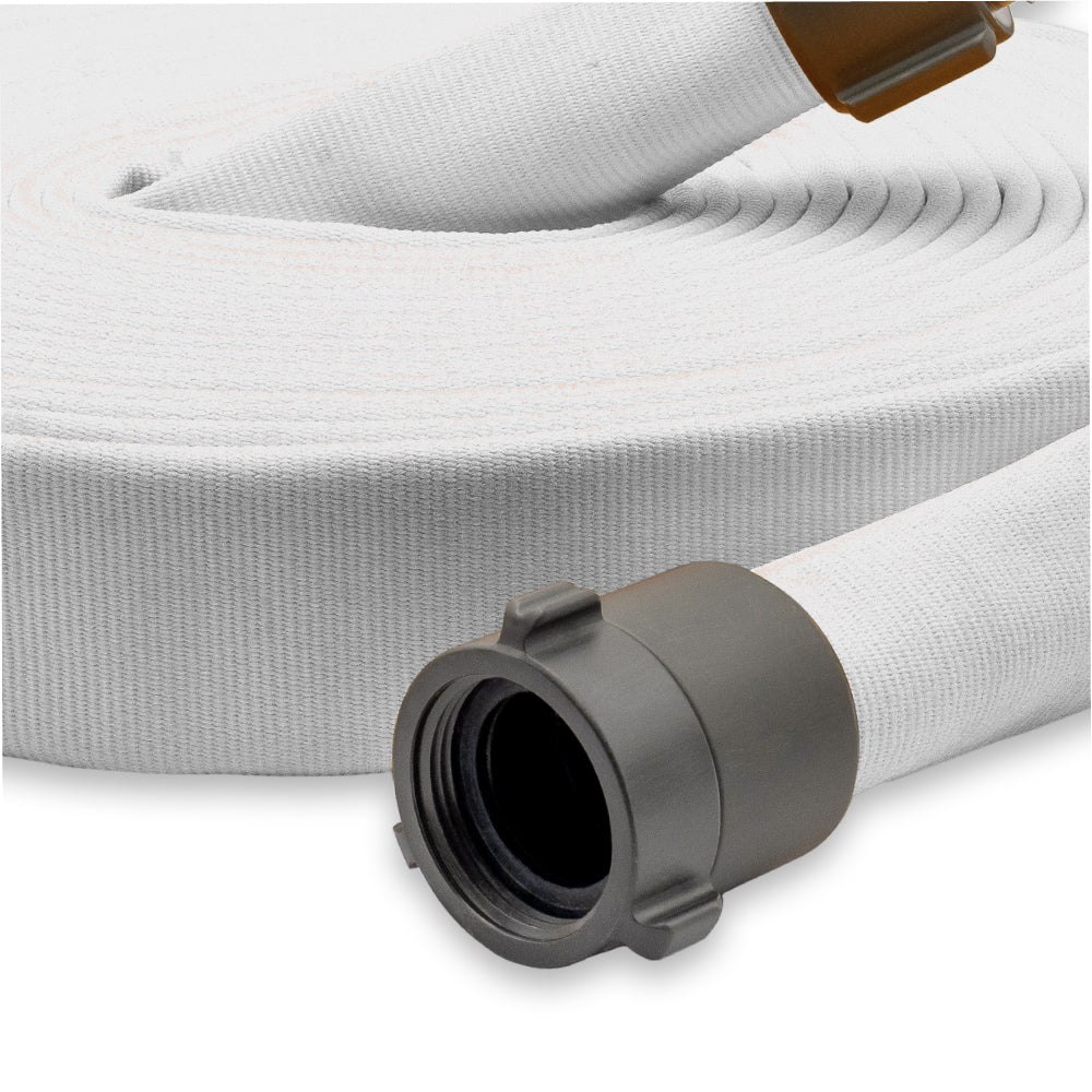 2-1/2" Double Jacket Fire Hose Threaded Fittings White – Water Pump Hose