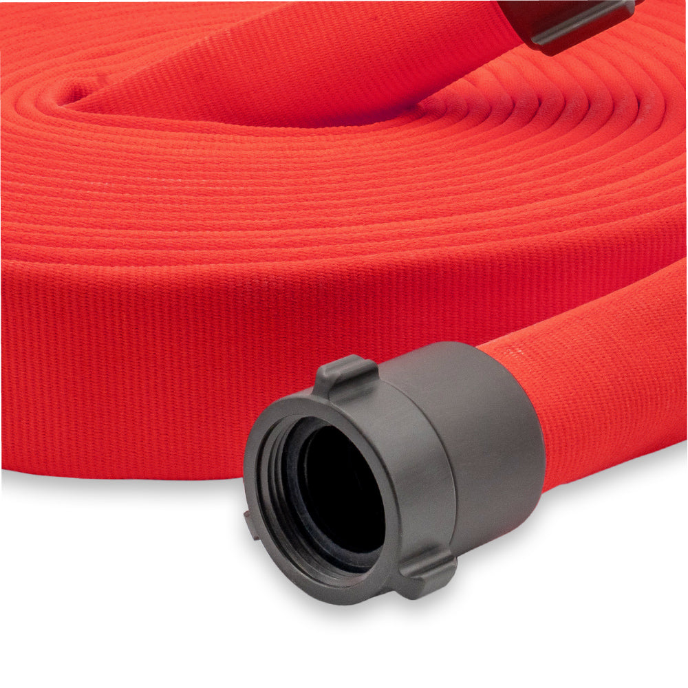 1-1/2" Double Jacket Fire Hose Threaded Fittings Red – Water Pump Hose