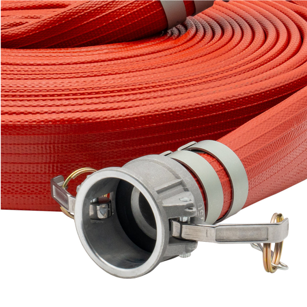 2" Rubber Fire Hose Camlock Fittings Red – Water Pump Hose