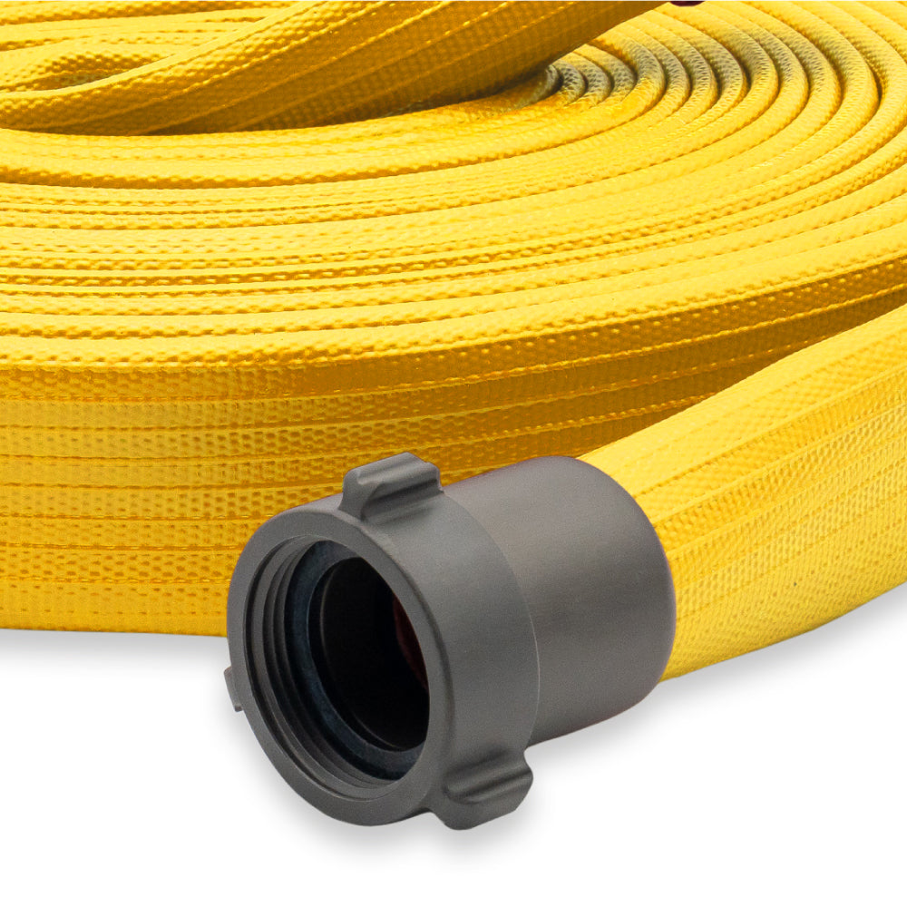 4" Rubber Fire Hose Threaded Fittings Yellow – Water Pump Hose