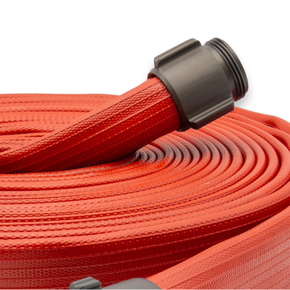 5" Rubber Fire Hose Threaded Fittings Red – Water Pump Hose