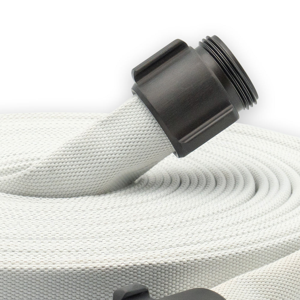 1" Single Jacket Water Pump Hose Threaded Fittings White