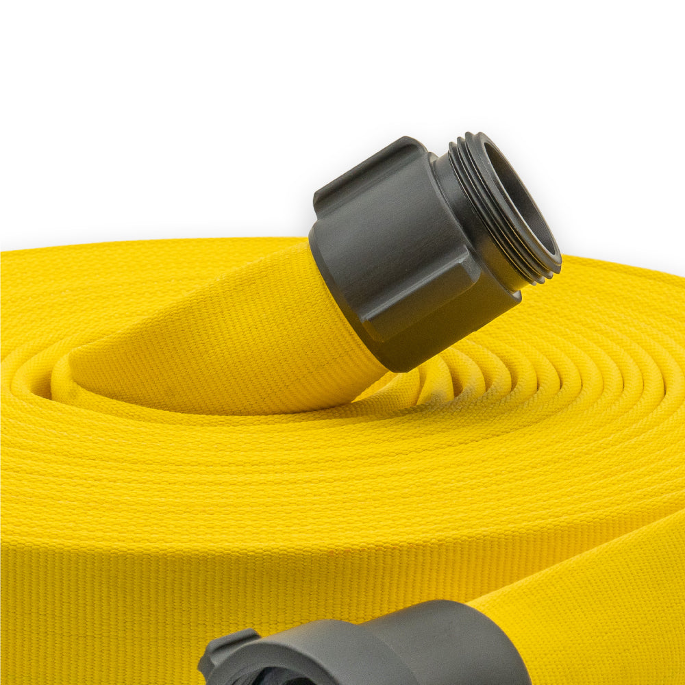 1" Single Jacket Fire Hose Threaded Fittings Yellow – Water Pump Hose