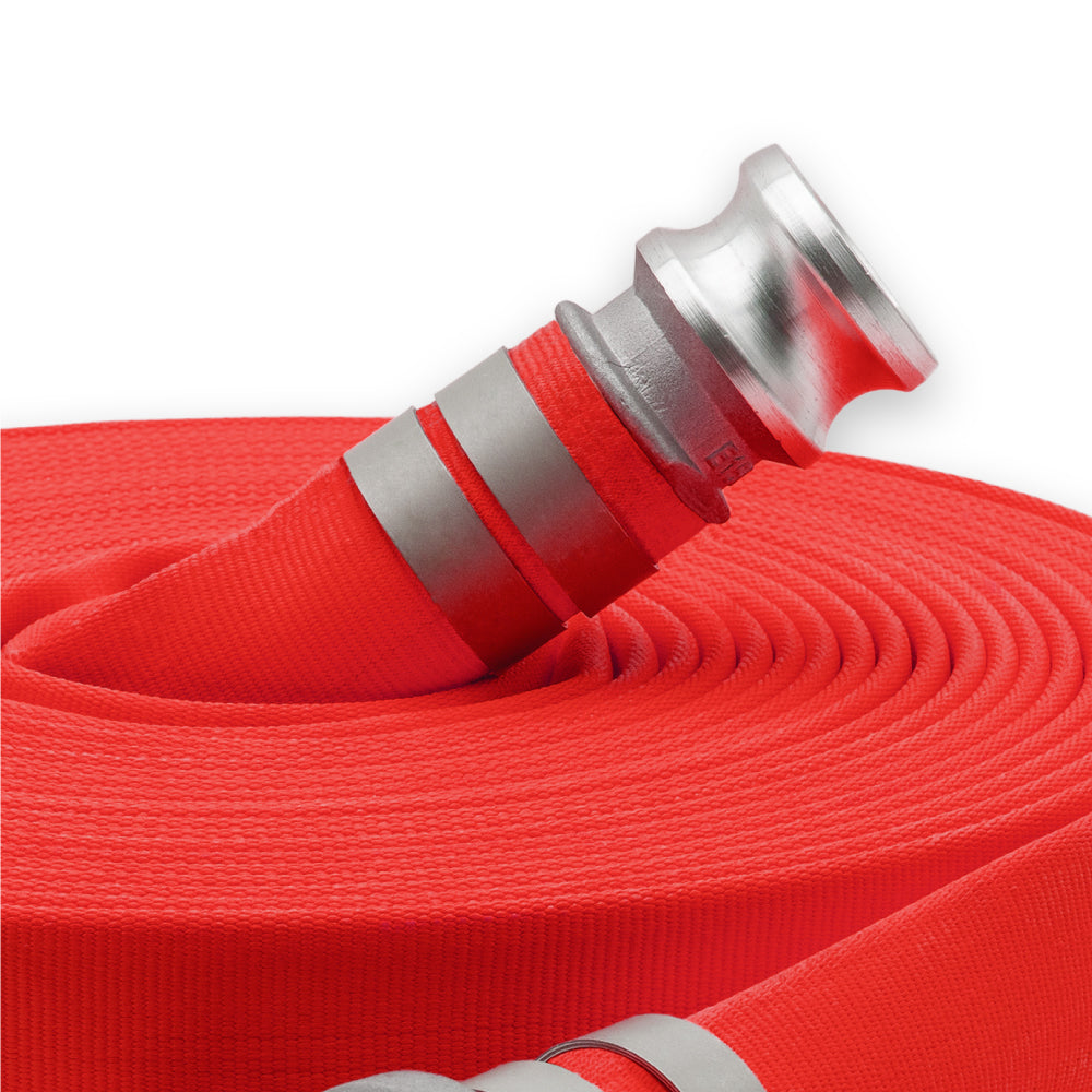 1" Single Jacket Fire Hose Camlock Fittings Red – Water Pump Hose