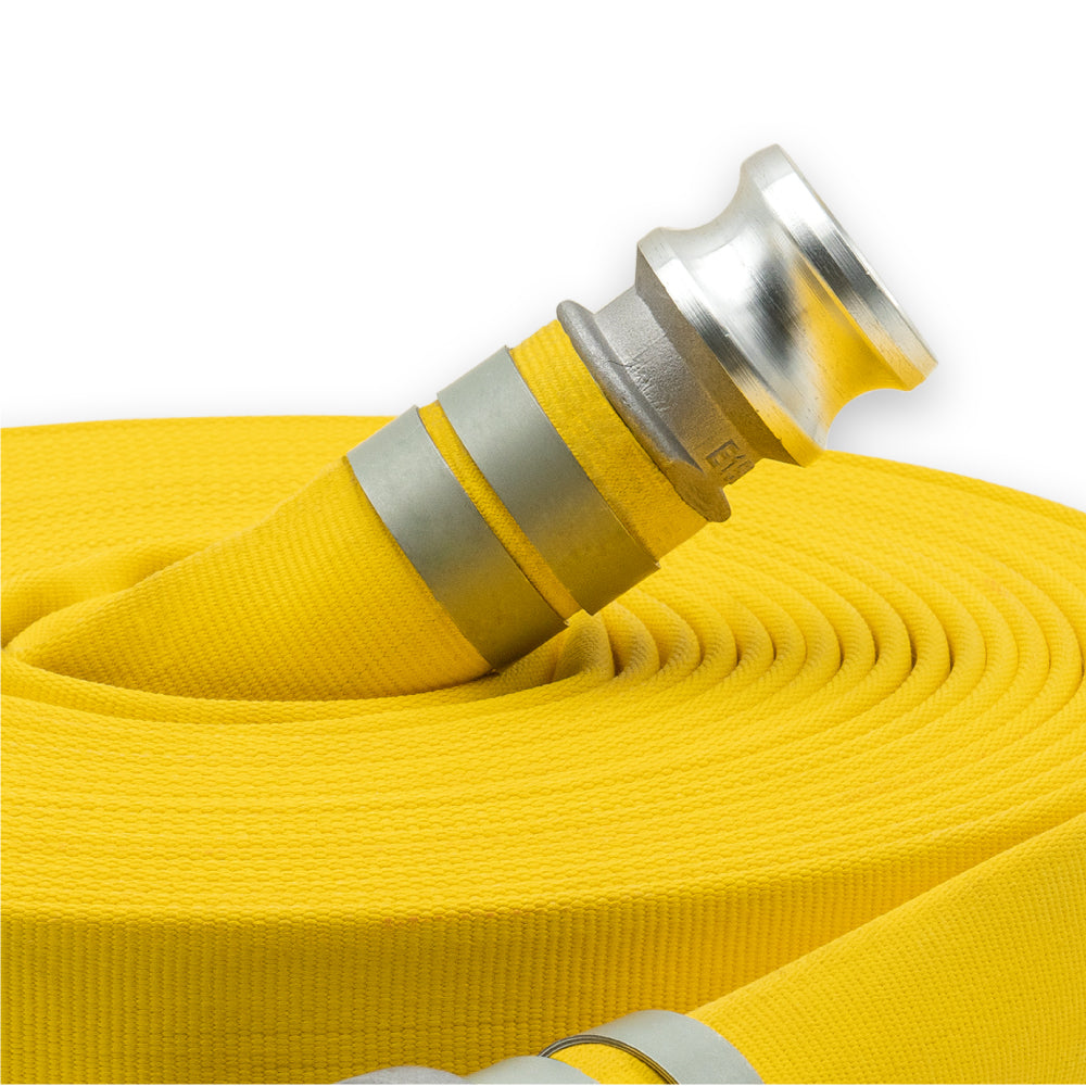 1" Single Jacket Fire Hose Camlock Fittings Yellow – Water Pump Hose