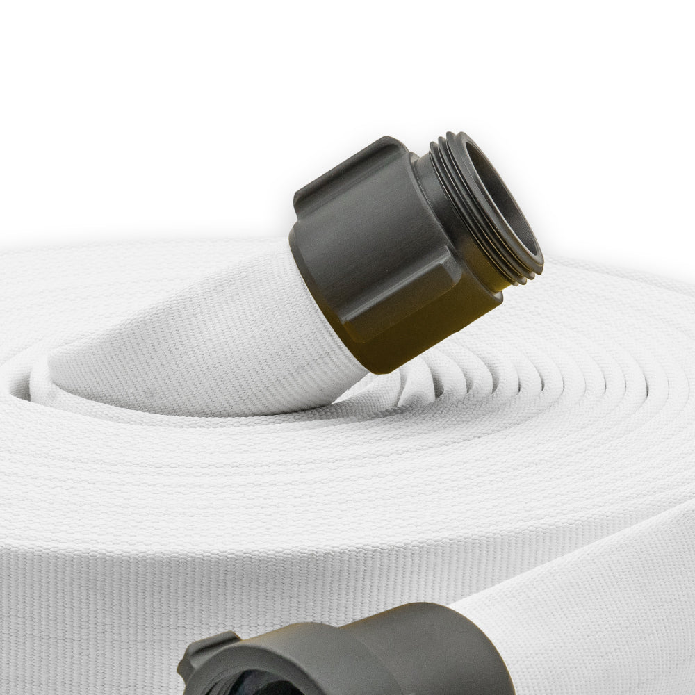 1" Single Jacket Fire Hose Threaded Fittings White – Water Pump Hose