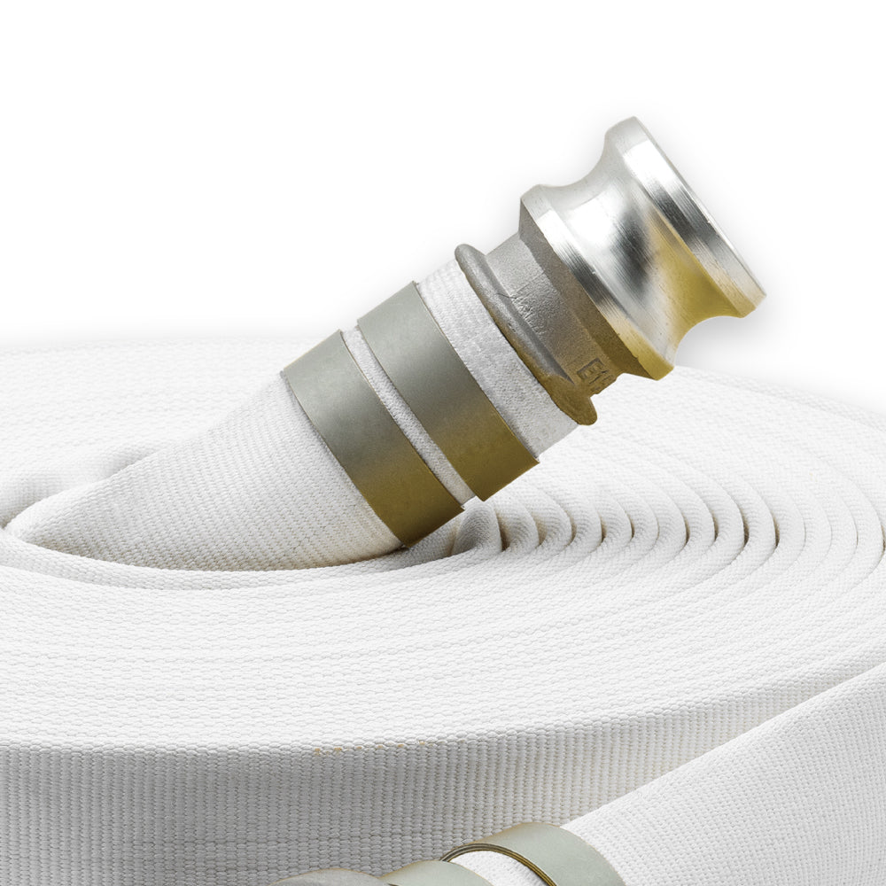 1" Single Jacket Fire Hose Camlock Fittings White – Water Pump Hose